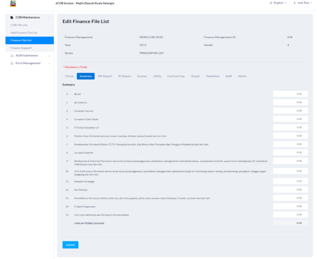 Kemas Kini Fail Laporan Kewangan - Ringkasan - Odesi